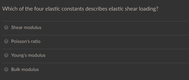Solved Which of the four elastic constants describes elastic | Chegg.com