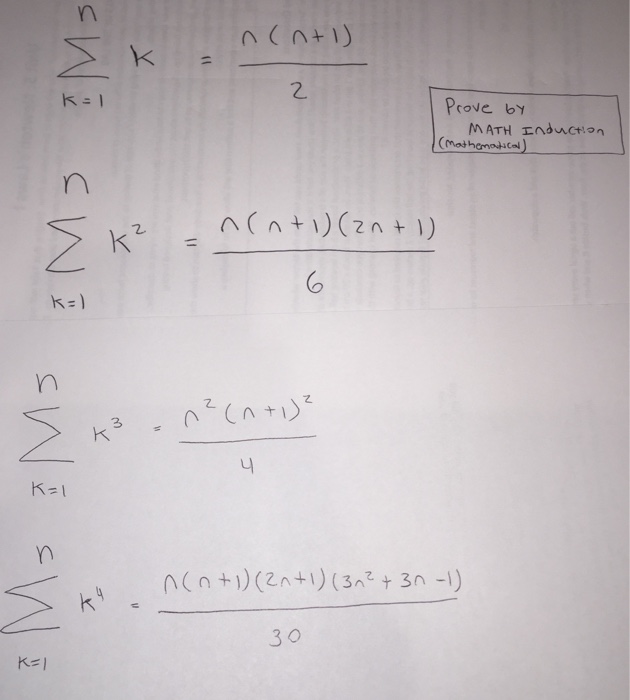 Solved Sigma^n_k = 1 K = (+ 1)/2 Prove by math induction | Chegg.com