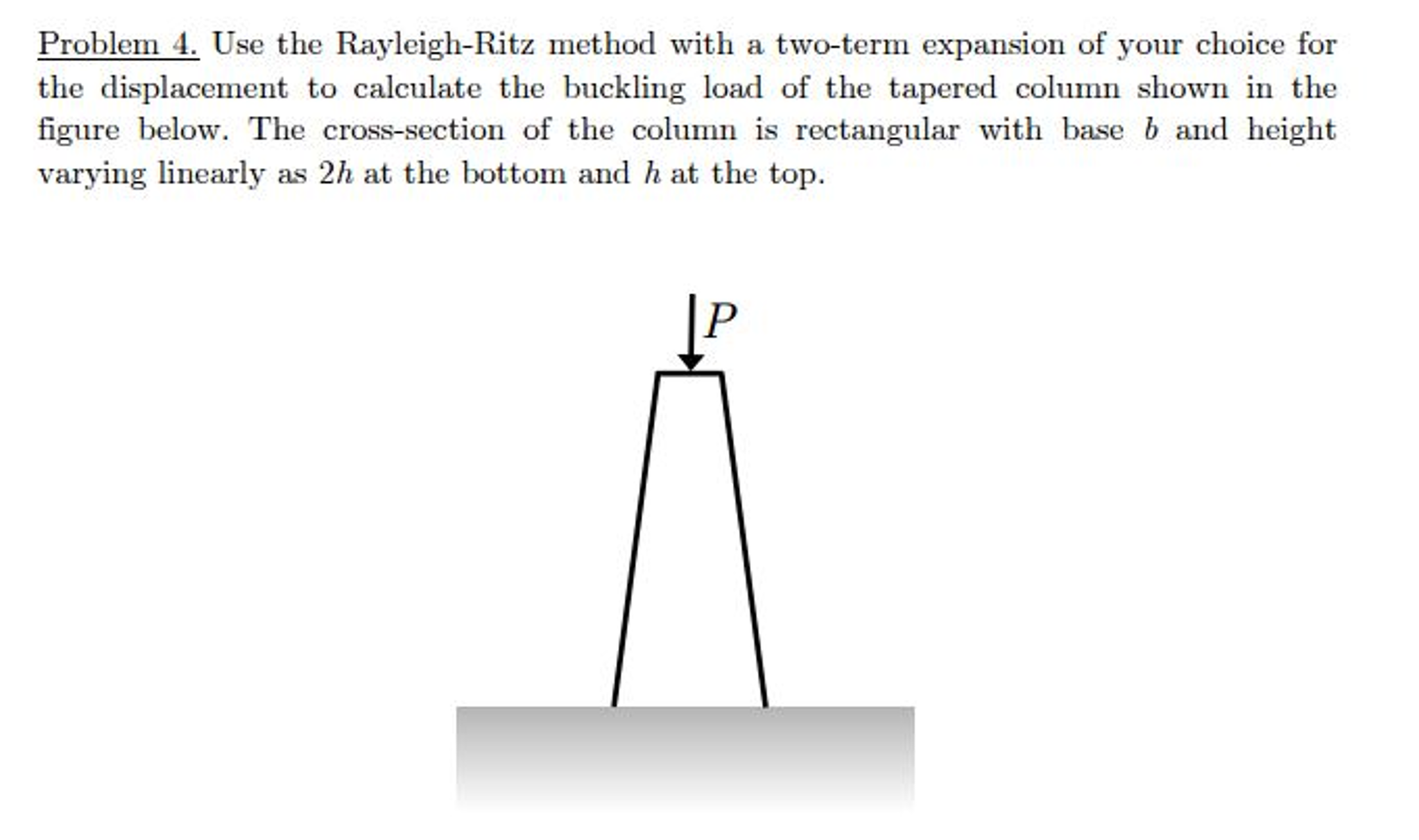 Use the Rayleigh-Ritz method with a two-term | Chegg.com