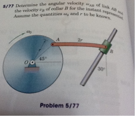 Solved Determine the angular velocity omega AB of link AB | Chegg.com