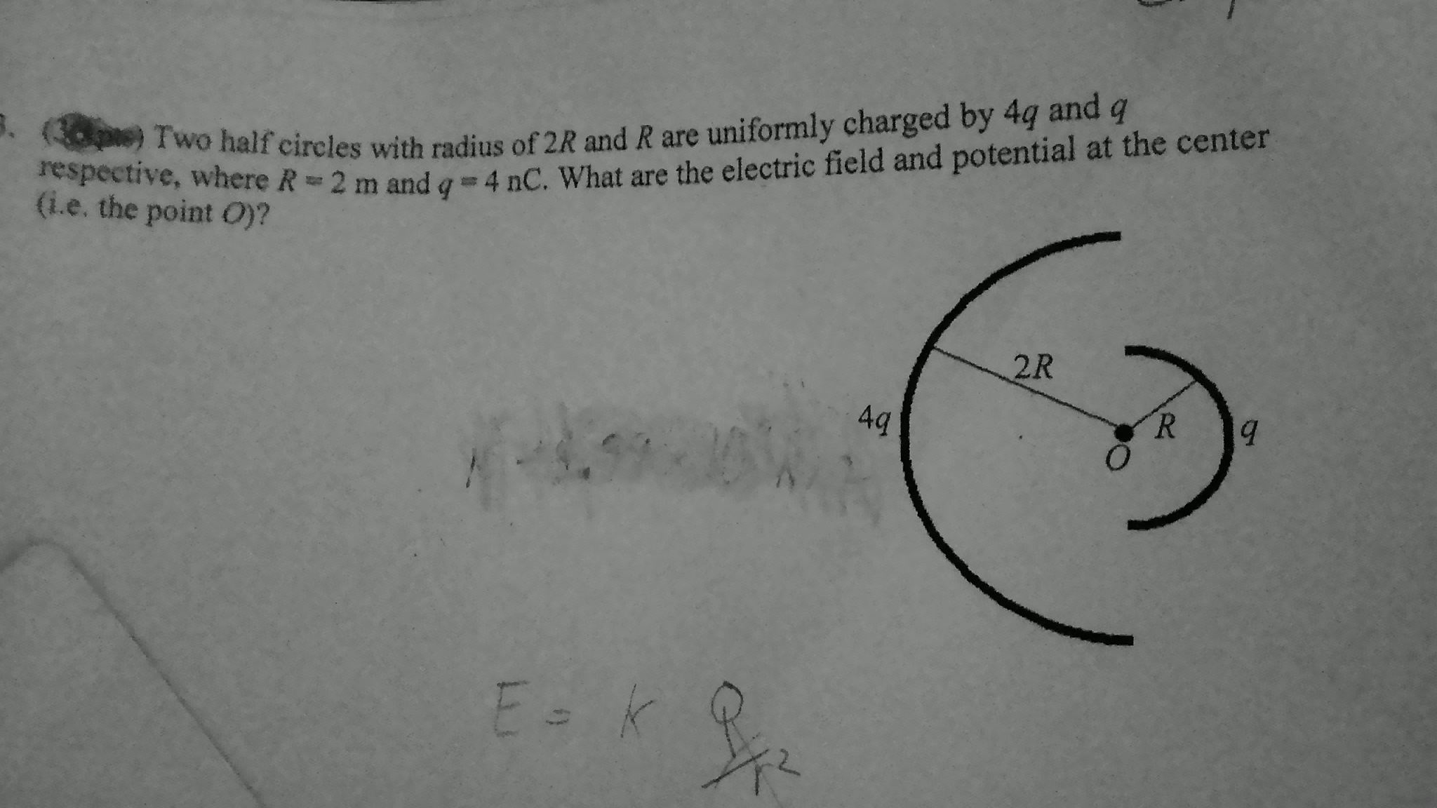 Solved Two half circles with radius of 2 R and R are | Chegg.com