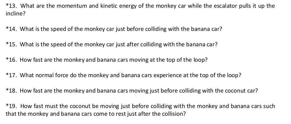 Monkey Coaster Specifications: Consider the monkey | Chegg.com