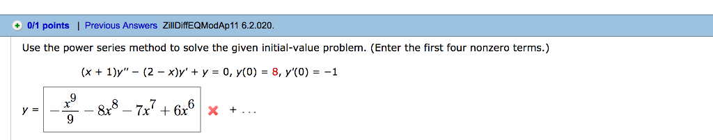 Solved Use the power series method to solve the given | Chegg.com