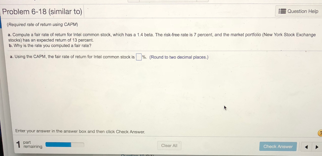 Solved Problem 6-18 (similar to) Question Help Required rate | Chegg.com