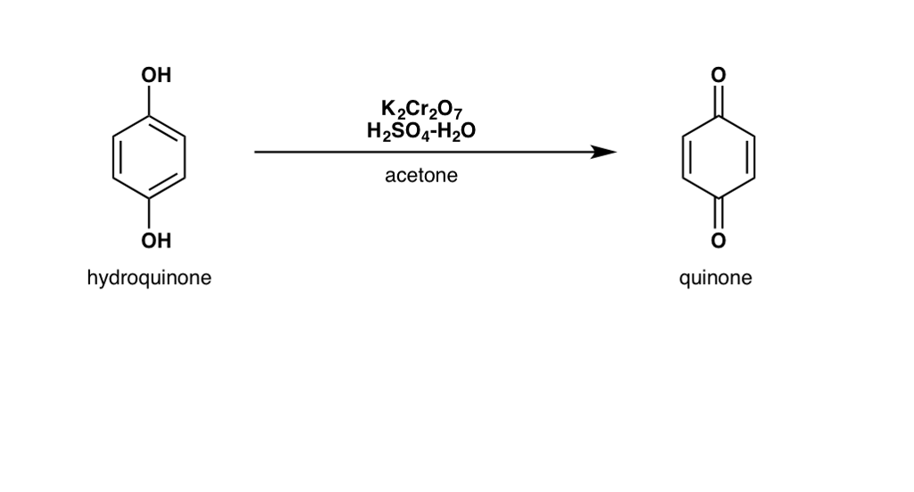 Solved OH K2Cr207 H2SO4-H20 acetone OH quinone hydroquinone | Chegg.com