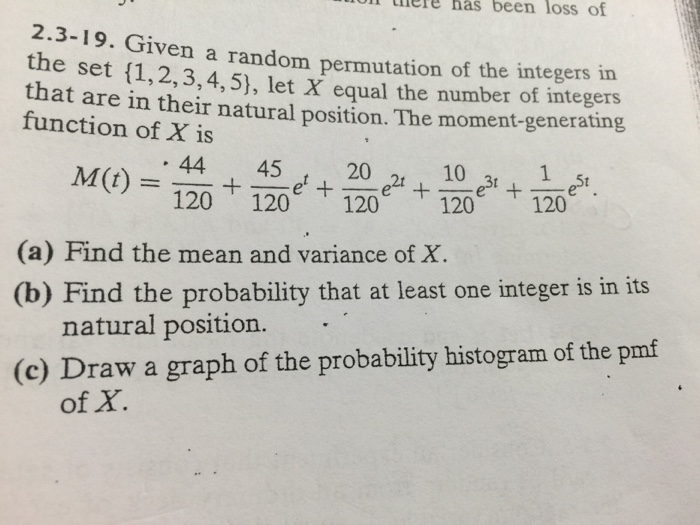 Solved Given A Random Permutation Of The Integers In The 