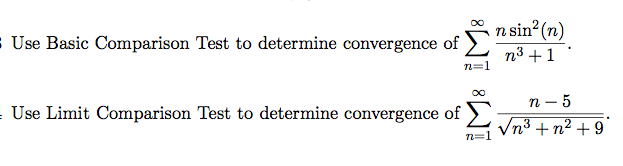 Solved Use Basic Comparison Test to determine convergence of | Chegg.com