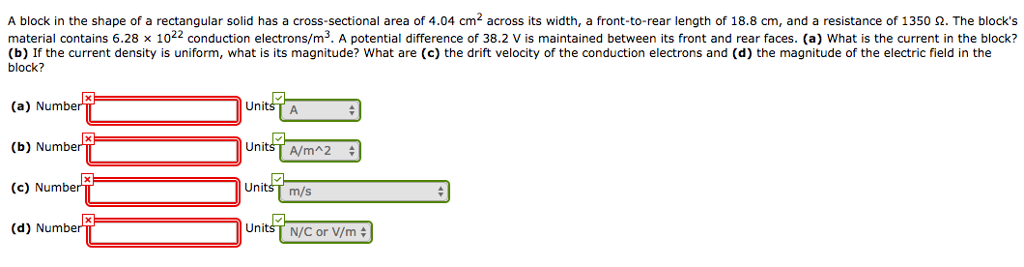 Solved A block in the shape of a rectangular solid has a | Chegg.com