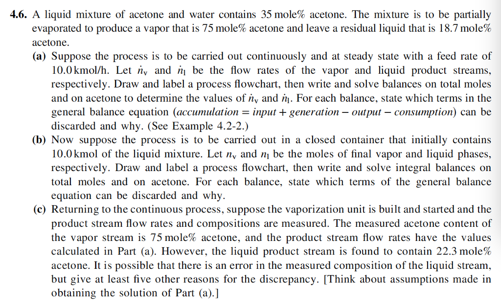 A liquid mixture of acetone and water contains 35 | Chegg.com