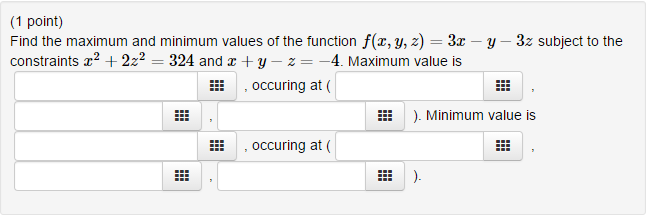 Solved Find the maximum and minimum values of the function | Chegg.com