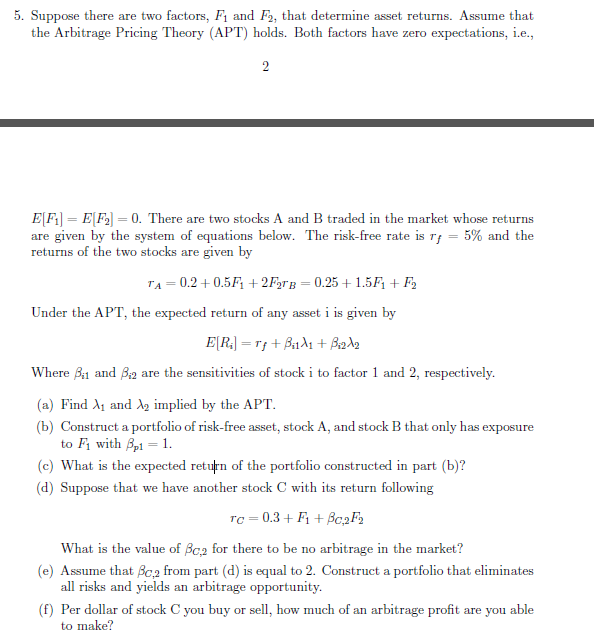 Suppose there are two factors, F_1 and F_2, that | Chegg.com