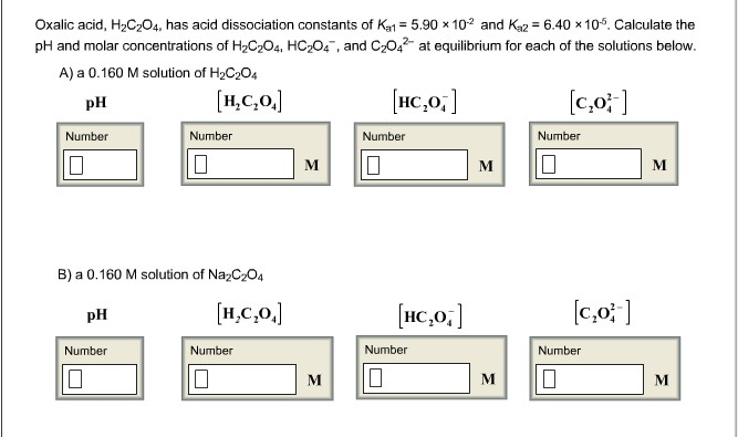 Solved Oxalic acid, H2C204, has acid dissociation constants | Chegg.com