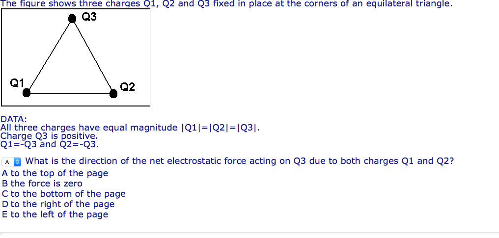 Solved The figure shows three charges 1, Q2 and Q3 fixed in | Chegg.com Solved The figure shows three charges 1, Q2 and Q3 fixed in | Chegg.com