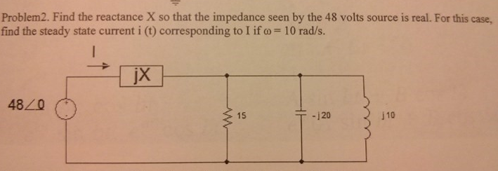 Solved Find the reactance X so that the impedance seen by | Chegg.com