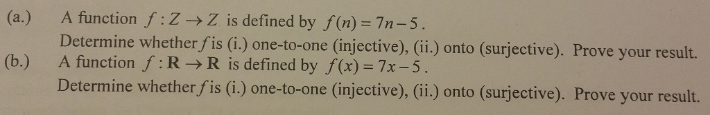 Solved A function f: Z rightarrow Z is defined by f(n) = 7 n | Chegg.com