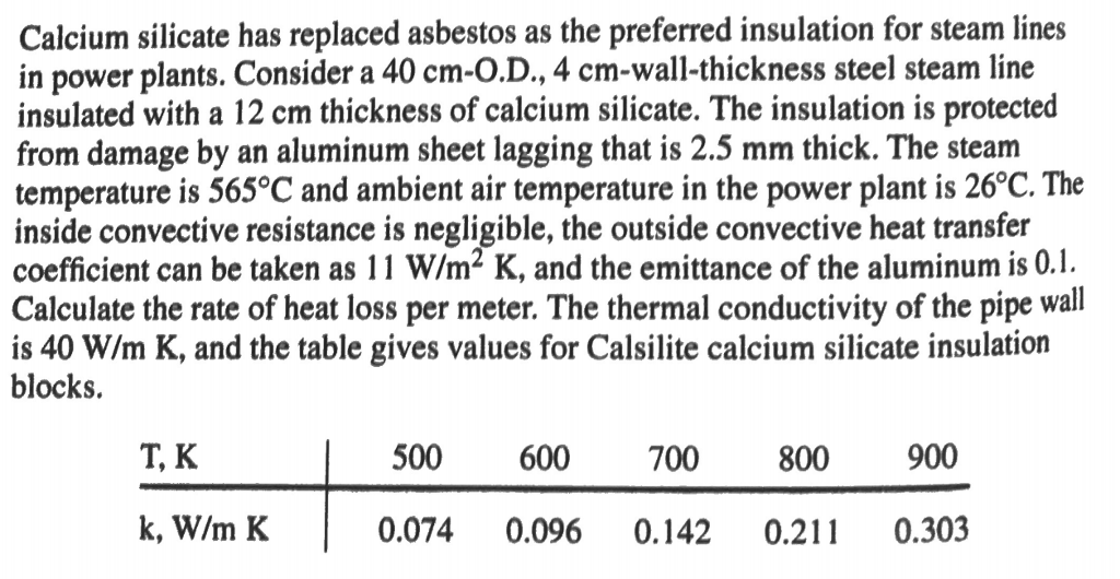 Solved Calcium silicate has replaced asbestos as the | Chegg.com