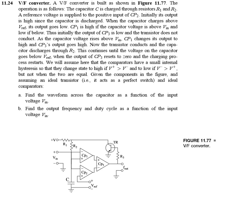Solved A V/F converter is built as shown in Figure 11.77. | Chegg.com