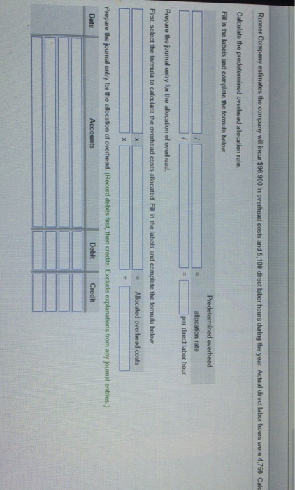 Solved Calculate the predetermined overhead allocation rate | Chegg.com