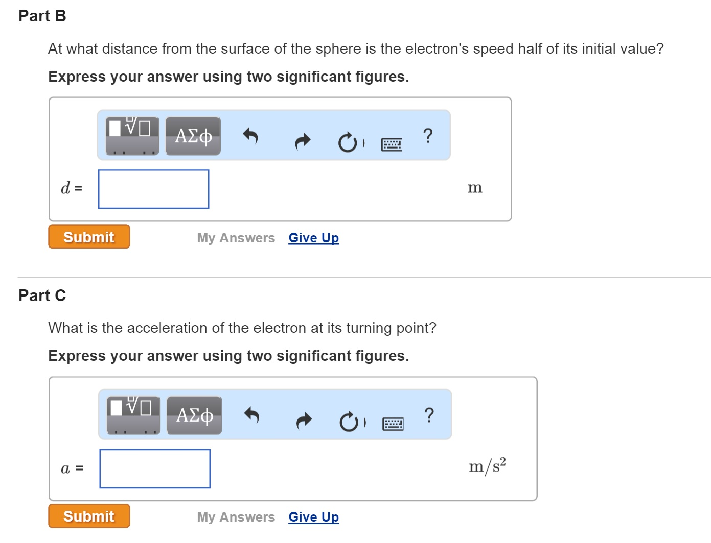 Solved Part B At what distance from the surface of the | Chegg.com Solved Part B At what distance from the surface of the | Chegg.com