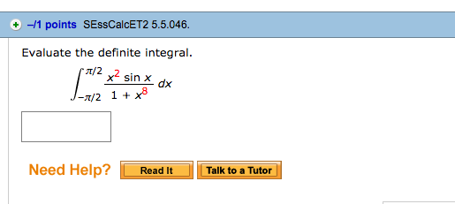 Solved Evaluate the definite integral integral_-pi/2^pi/2 | Chegg.com