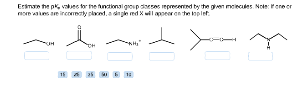 Solved Estimate the pKa values for the functional group | Chegg.com