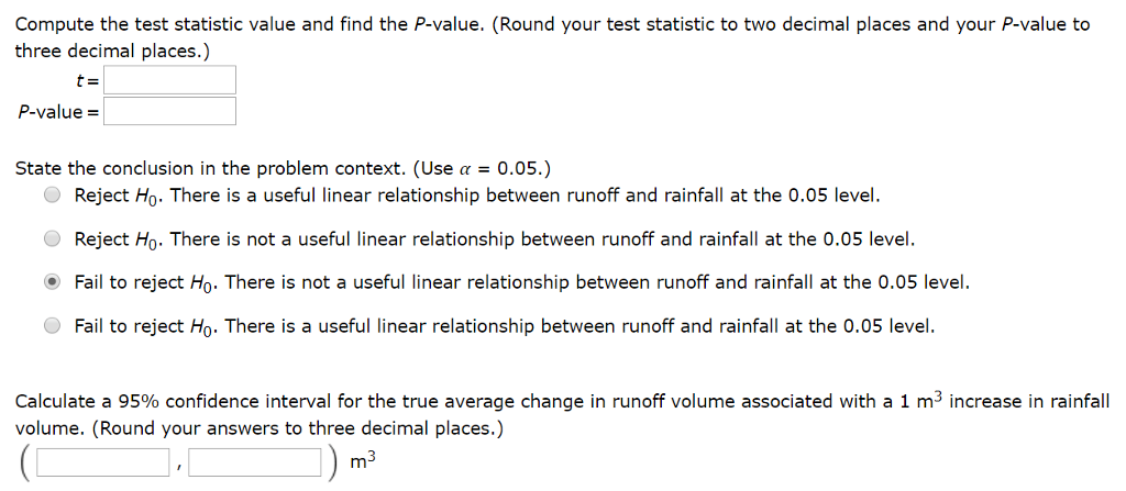Solved Consider the following data on x = rainfall volume | Chegg.com