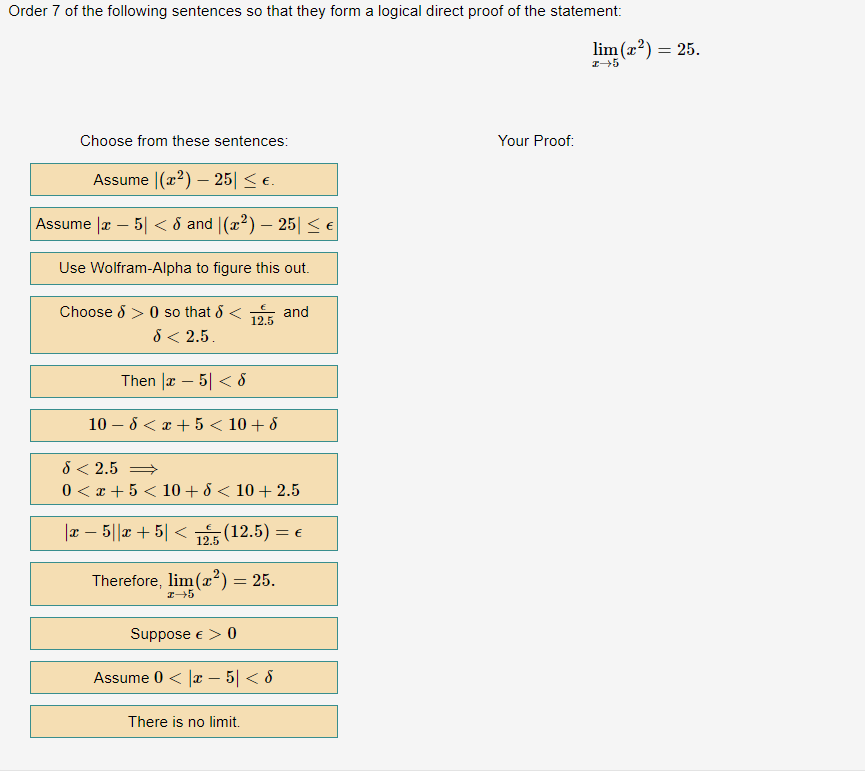 Solved I cant seem to get the proper order on these 7 | Chegg.com
