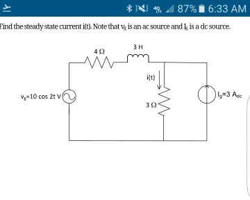 Solved Find the steady state current i(t). Note that v_L is | Chegg.com