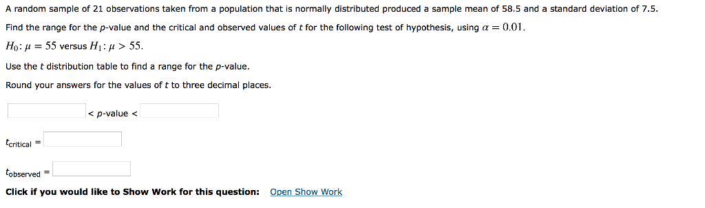 Solved A Random Sample Of 21 Observations Taken From A