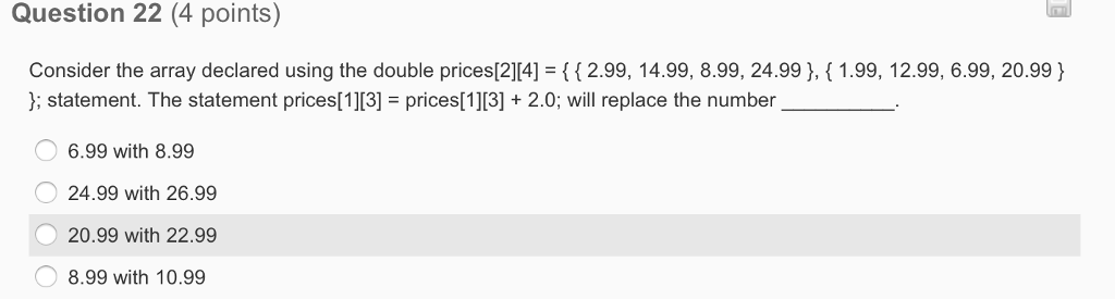 Solved Question 22 Points Consider The Array Declared Using