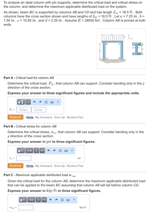 Solved To analyze an ideal column with pin supports, | Chegg.com