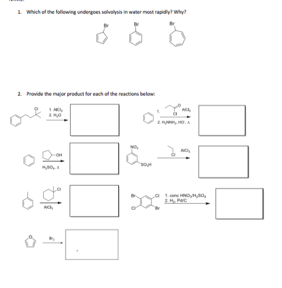 Solved 1. Which of the following undergoes solvolysis in | Chegg.com