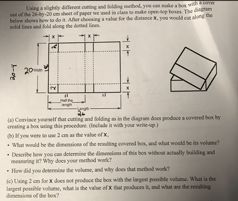 Solved Using a slightly different cutting and folding | Chegg.com