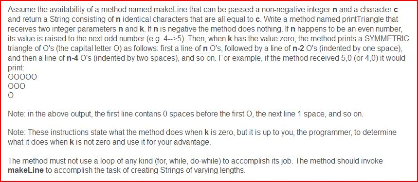 Solved Assume the availability of a method named makeLine | Chegg.com