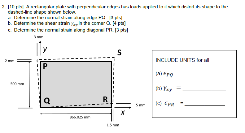 Solved 2. [10 pts] A rectangular plate with perpendicular | Chegg.com