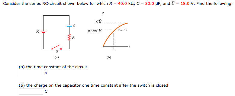 Solved Consider the series RC-circuit shown below for which | Chegg.com