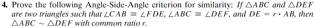Solved 4. Prove the following Angle-Side-Angle criterion for | Chegg.com