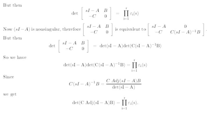Solved (a) Show that the zeroes of a minimal realization (A, | Chegg.com