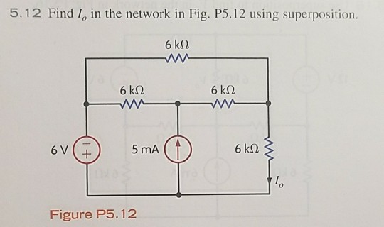 Solved 5.12 Find I in the network in Fig. P5.12 using | Chegg.com