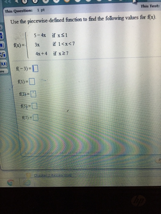Solved Use the piecewise-defined function to find the | Chegg.com Solved Use the piecewise-defined function to find the | Chegg.com