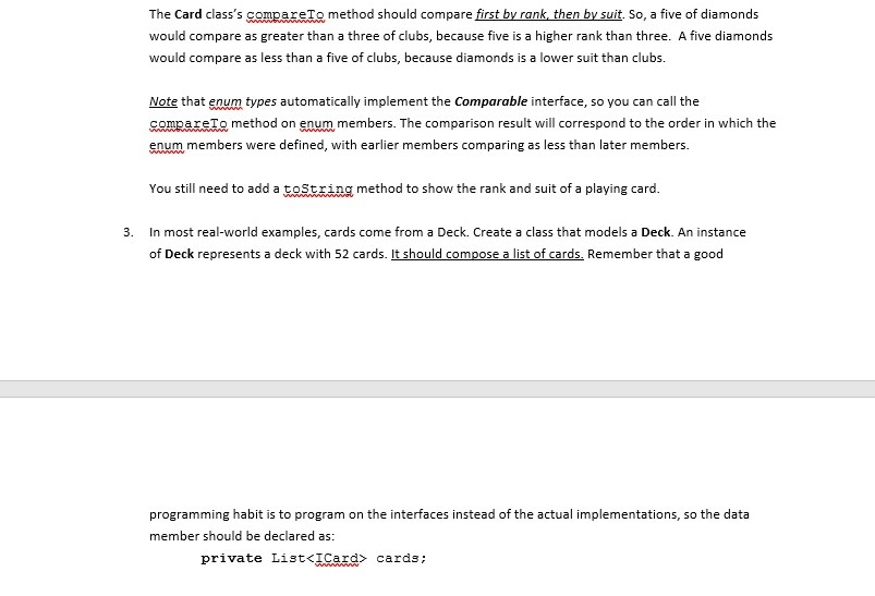 Solved Hi, I am taking an Object Oriented Java class | Chegg.com