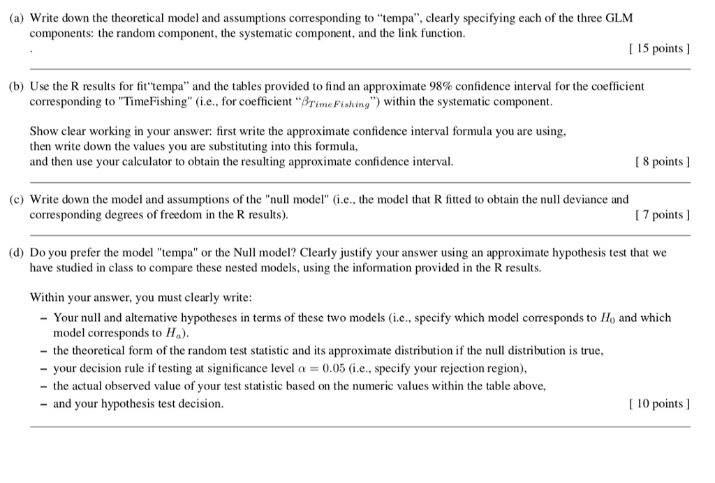 (a) Write down the theoretical model and assumptions | Chegg.com