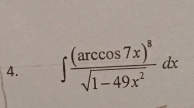 Solved Find the anti-derivative integral (arccos 7 | Chegg.com