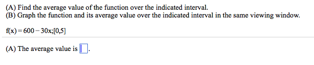 Solved Find the average value of the function over the | Chegg.com