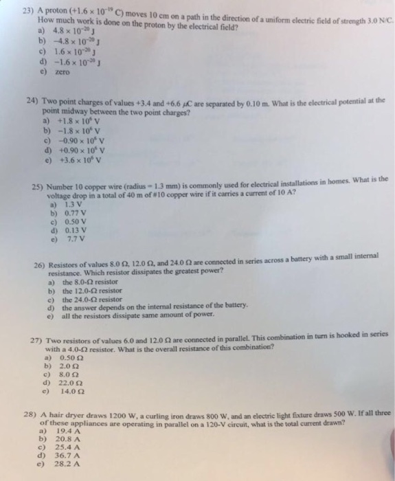 Solved A proton (+1.6 times 10^-19 C) moves 10 cm on a path | Chegg.com