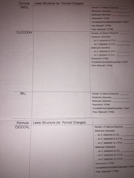 Solved Complete lewis structure with charges, electronic & | Chegg.com