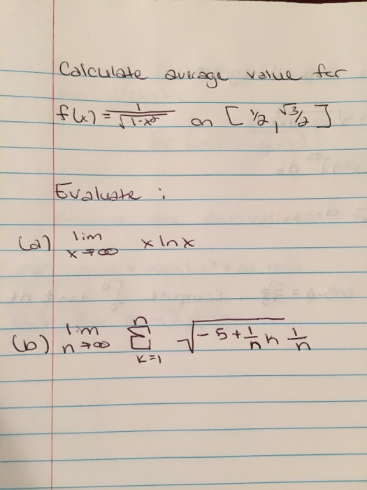 Solved Calculate average value for f(x) = 1/ square root | Chegg.com