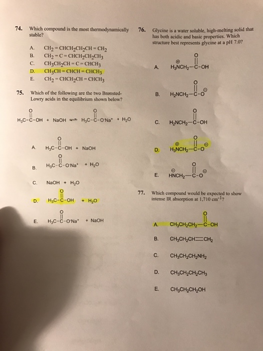 Solved Correct answers have been highlighted. Please explain | Chegg.com