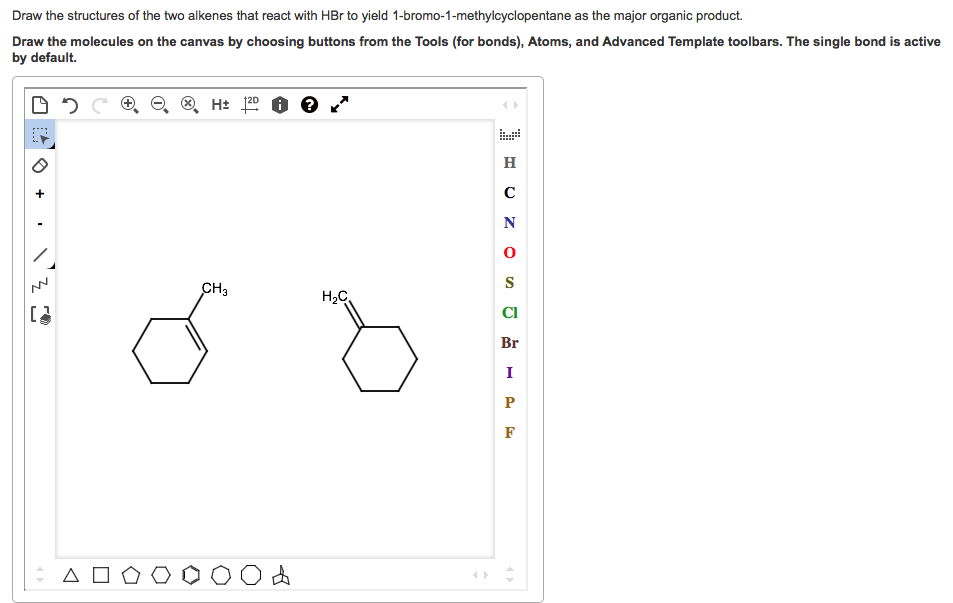 Chemistry Draw Two Alkenes