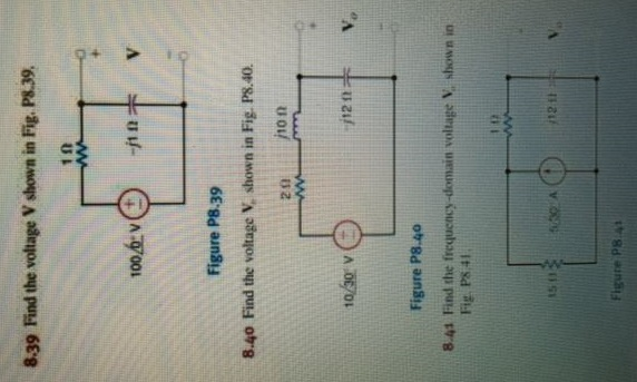 Solved 8.39 Find the voltage V shown in fig. P8.39. 8.40 | Chegg.com